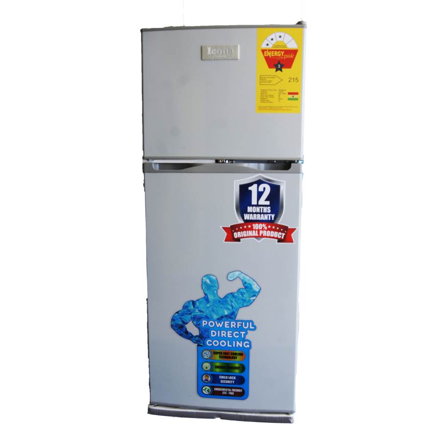 ICONA REFRIGERATOR DOUBLE DOOR 148L-SILVER-ILRF-150DDA